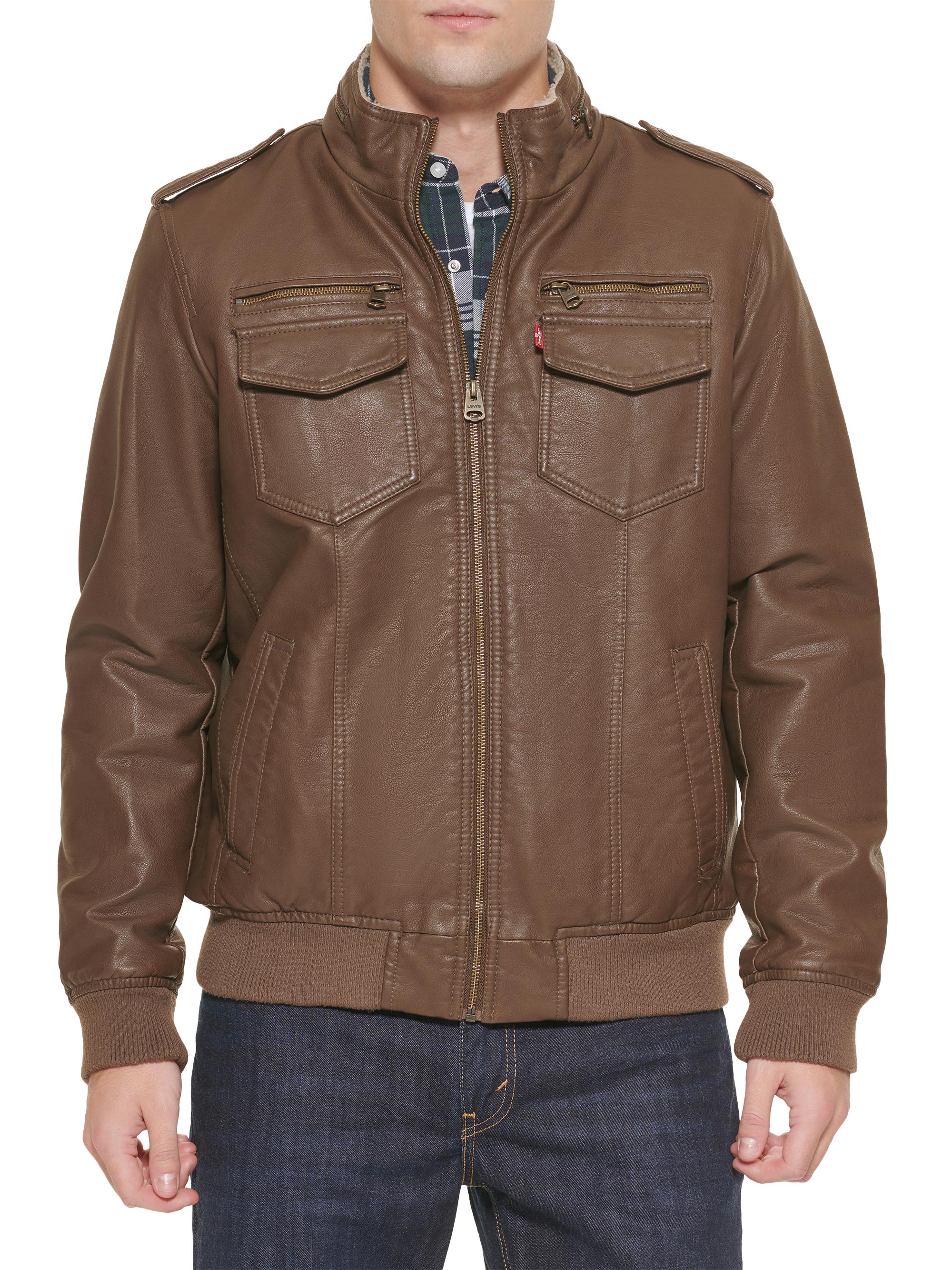 Click here for Levis Mens Faux Shearling Lined Bomber Jacket - Da... prices