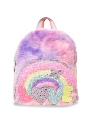 OMG Accessories Girl's Love Rainbow Ombre Faux Fur Backpack on SALE ...