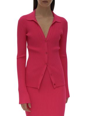 Helmut Lang Bell-Sleeved Ribbed Cardigan on SALE | Saks OFF 5TH