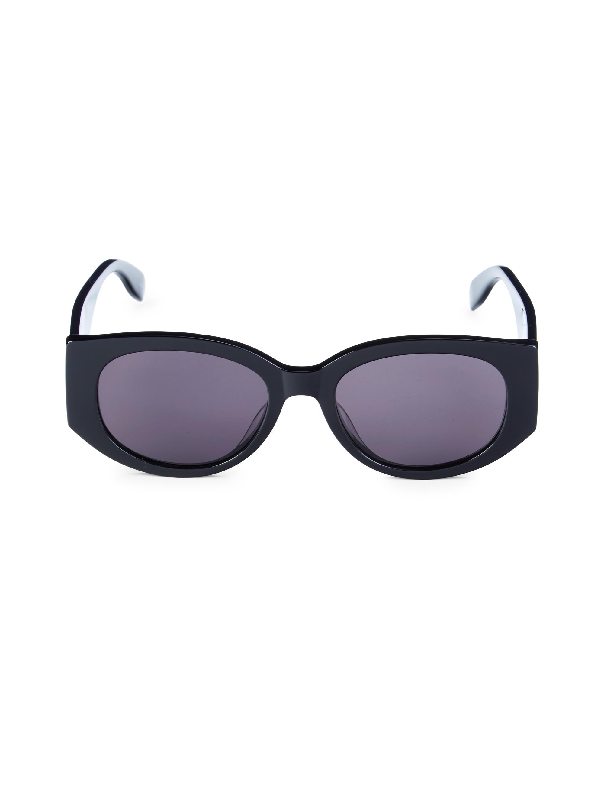 Click here for Mcqueen Womens 54MM Oval Sunglasses - Black prices