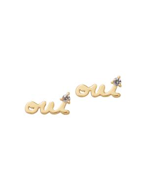 kate spade new york Goldplated & Cubic Zirconia Oui Stud Earrings on ...