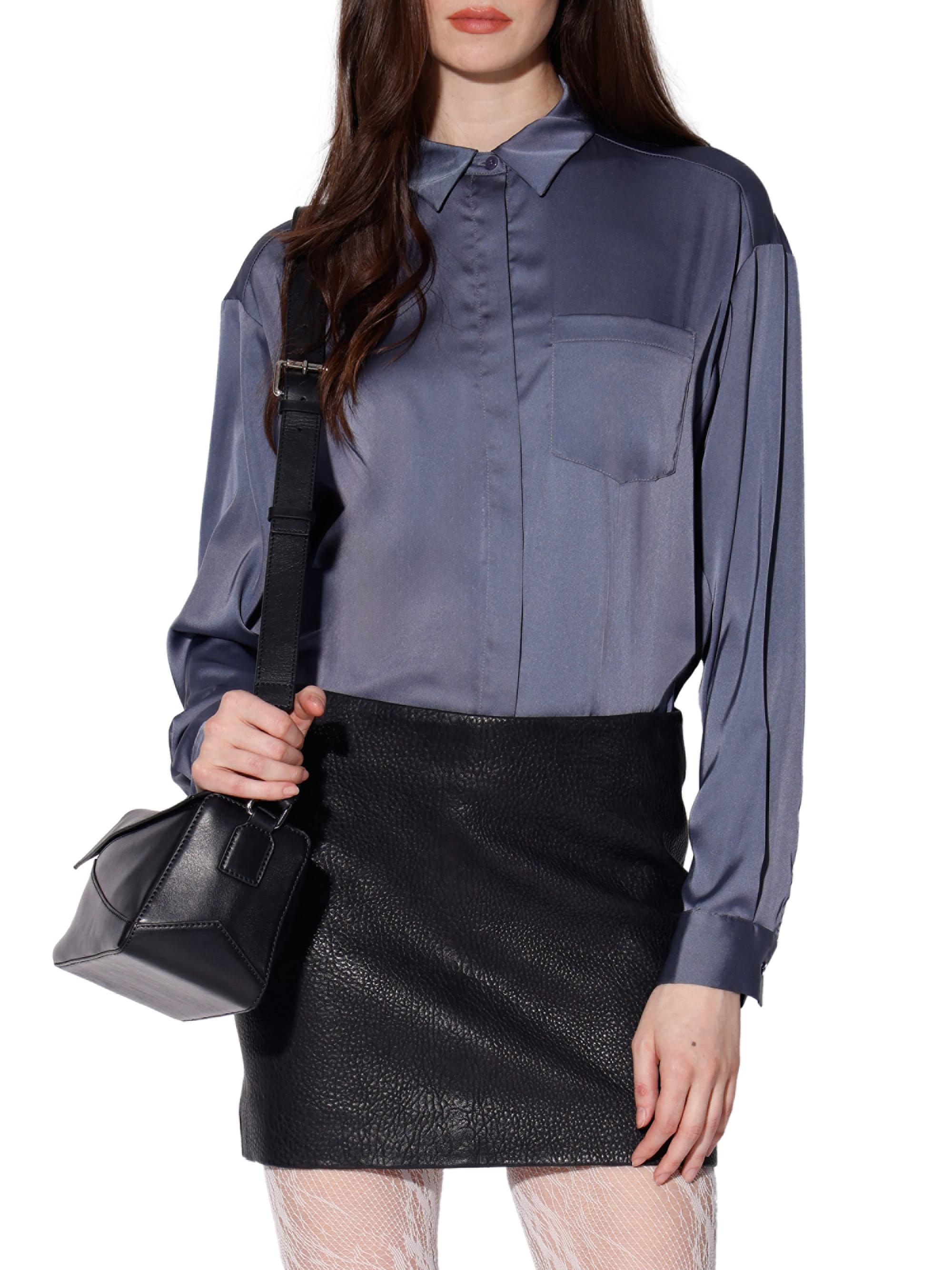 Click here for Walter Baker Womens Bella Satin Shirt - Gunmetal -... prices