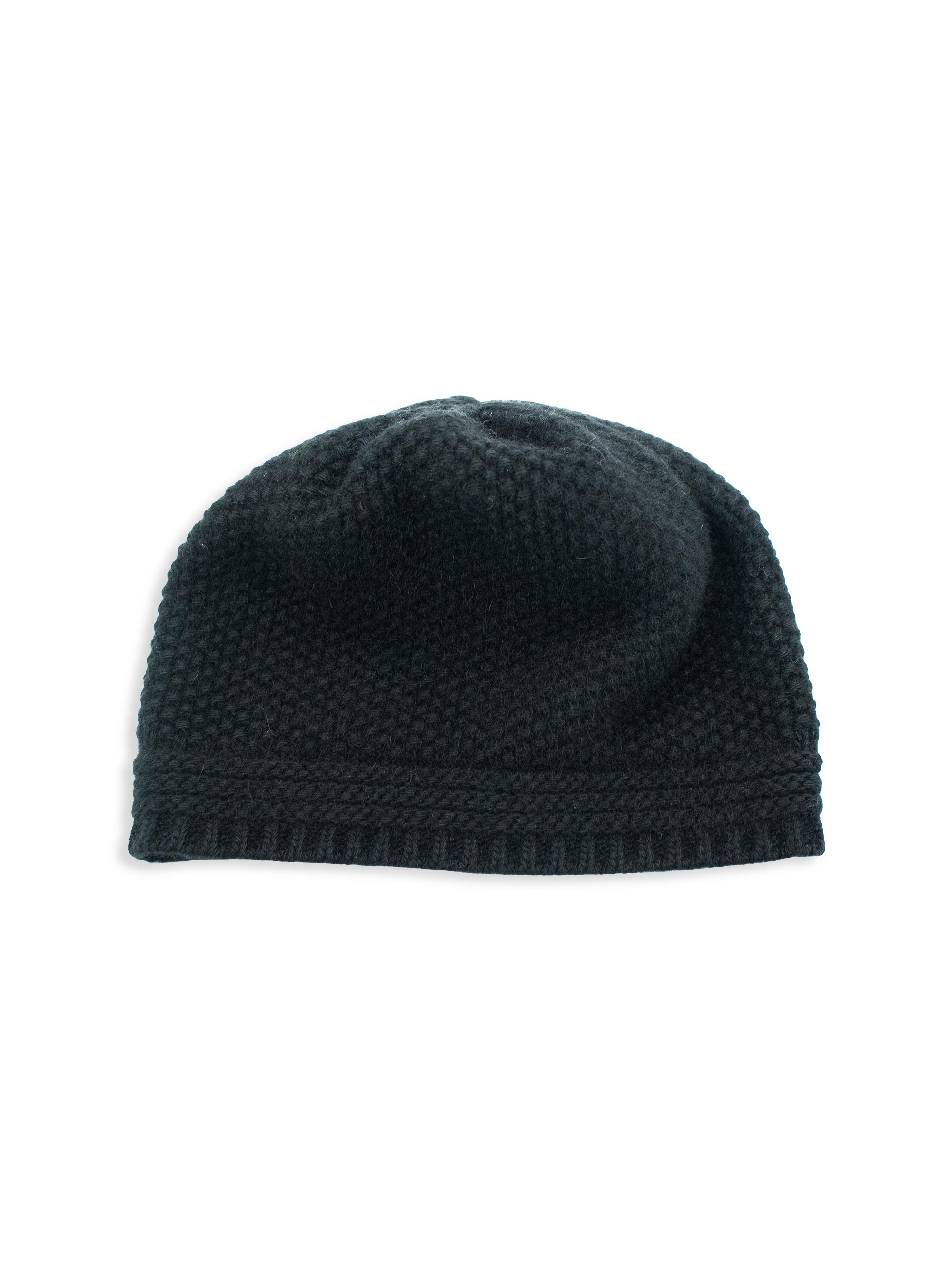 Click here for Portolano Womens Seed Stitch Cashmere Beanie - Bla... prices