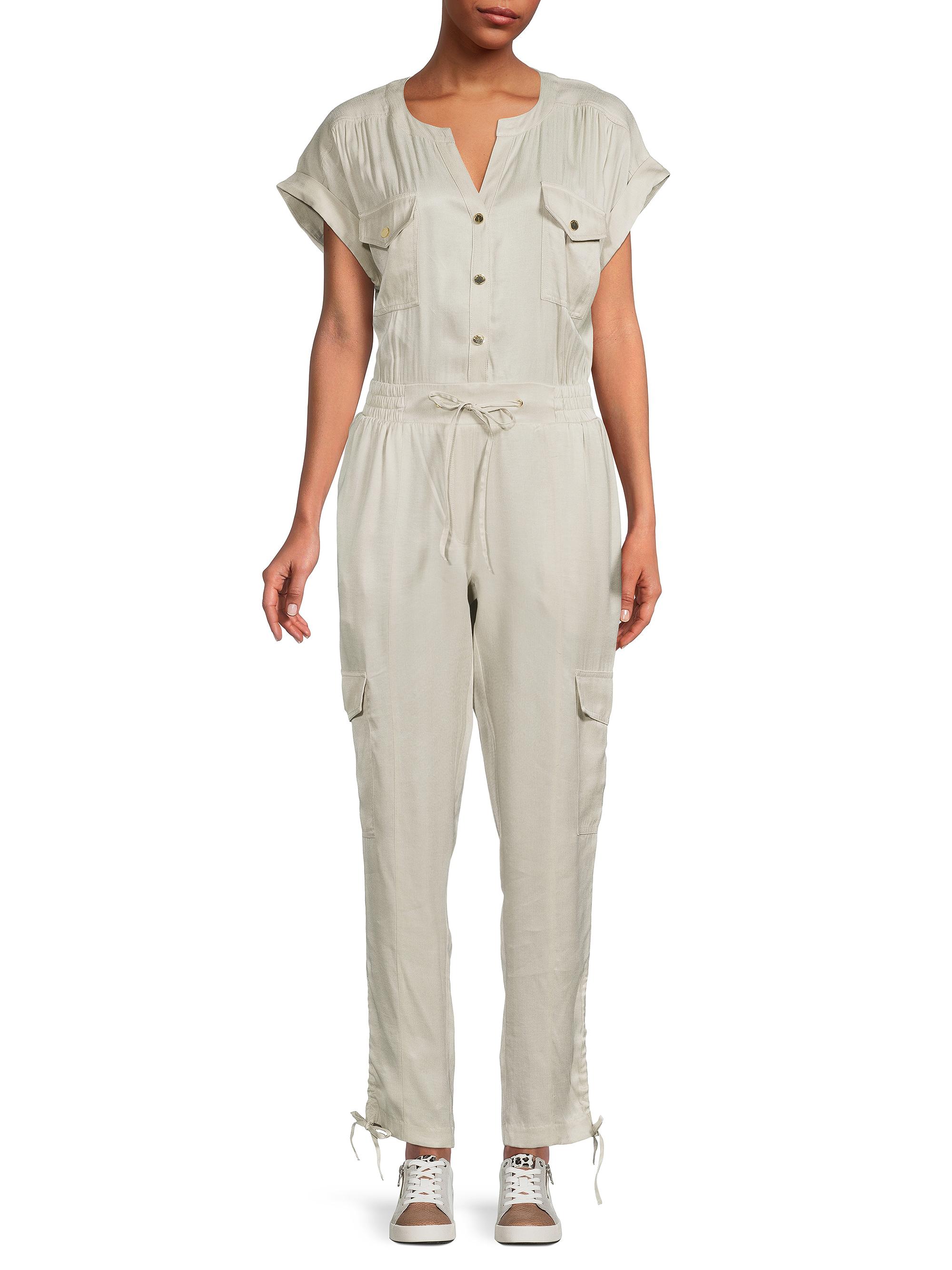 Click here for Elie Tahari Womens Belted Ankle Jumpsuit - Chalk -... prices