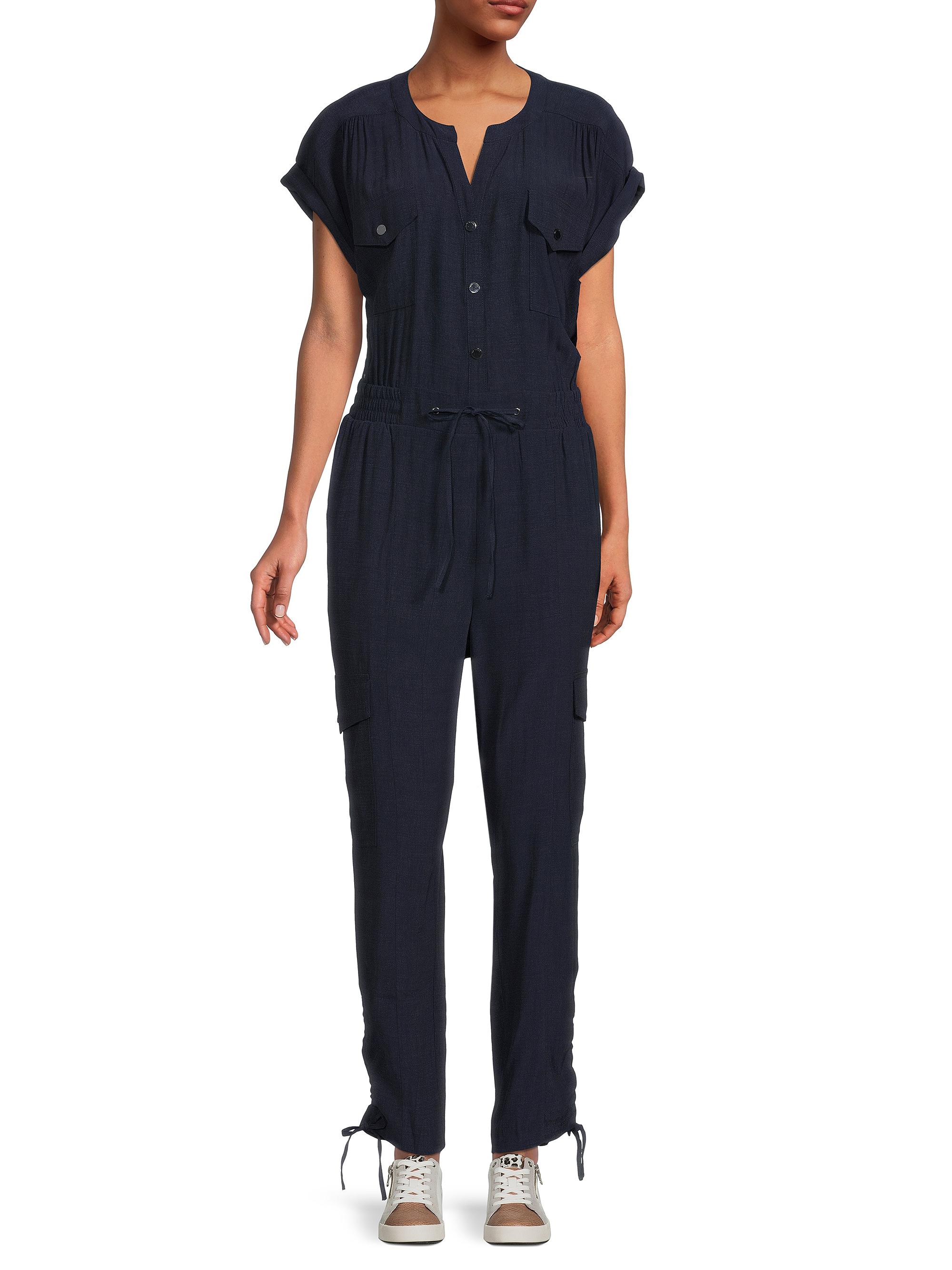 Click here for Elie Tahari Womens Belted Ankle Jumpsuit - Denim -... prices