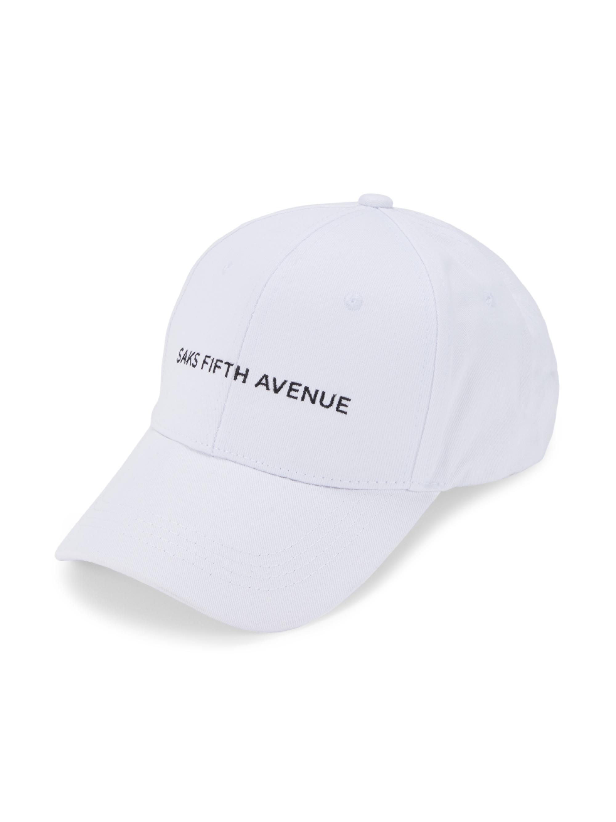 Click here for Saks Fifth Avenue Womens Logo Baseball Cap - White prices