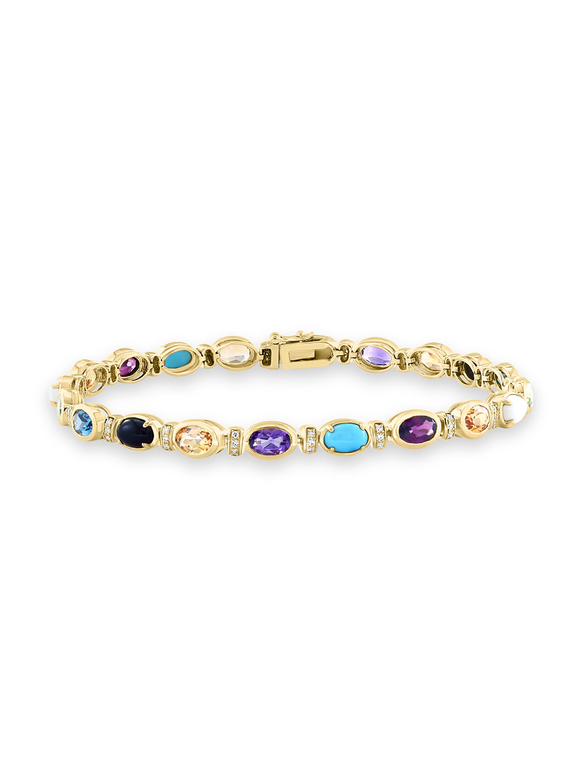 Click here for Effy Womens 14K Yellow Gold Multistone Bracelet prices