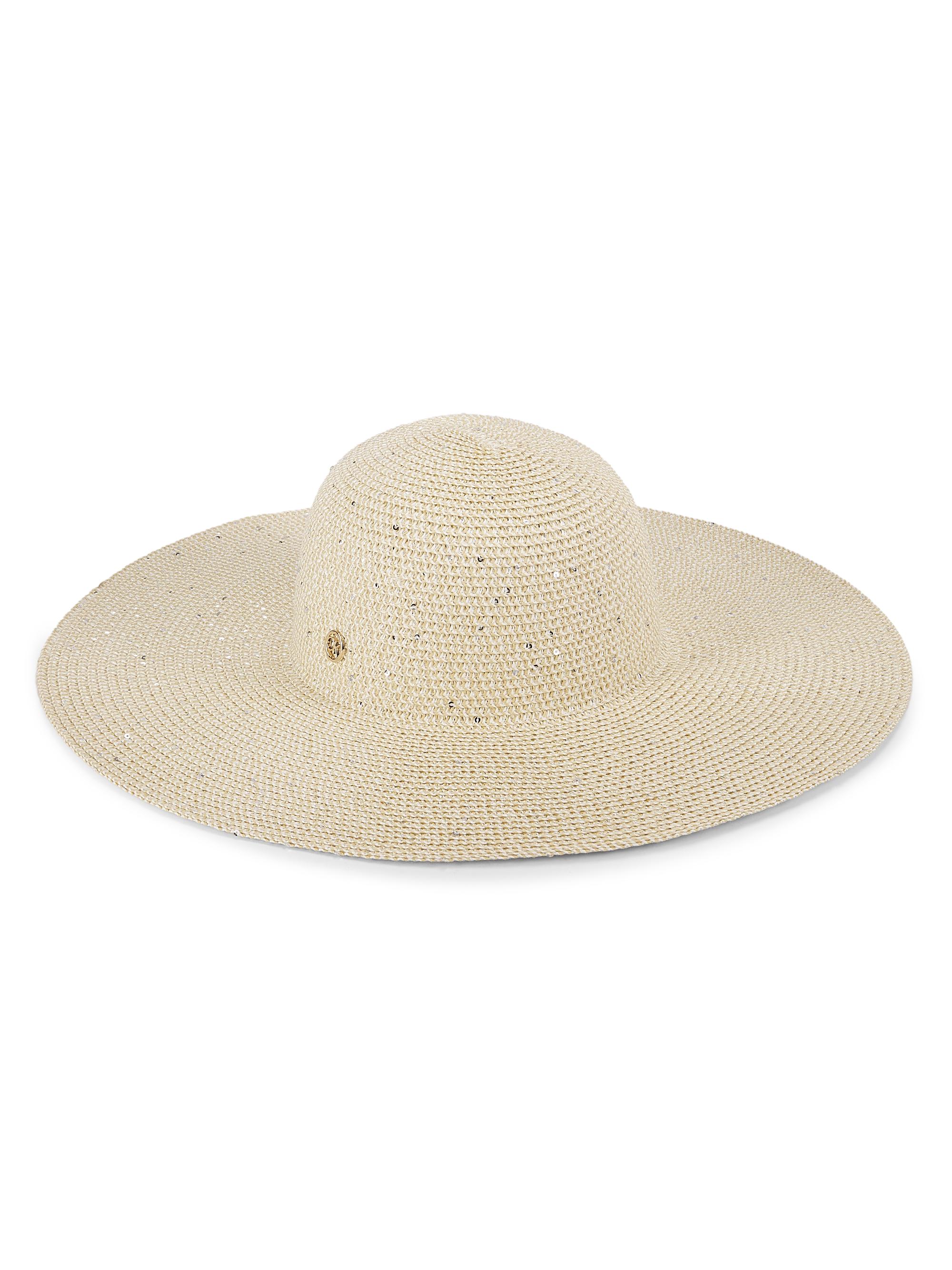 Click here for Calvin Klein Womens Marled Sequin Sun Hat - Natura... prices