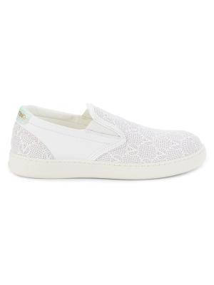 Valentino by Mario Valentino Adriel Monogram Leather Slip On Sneakers ...