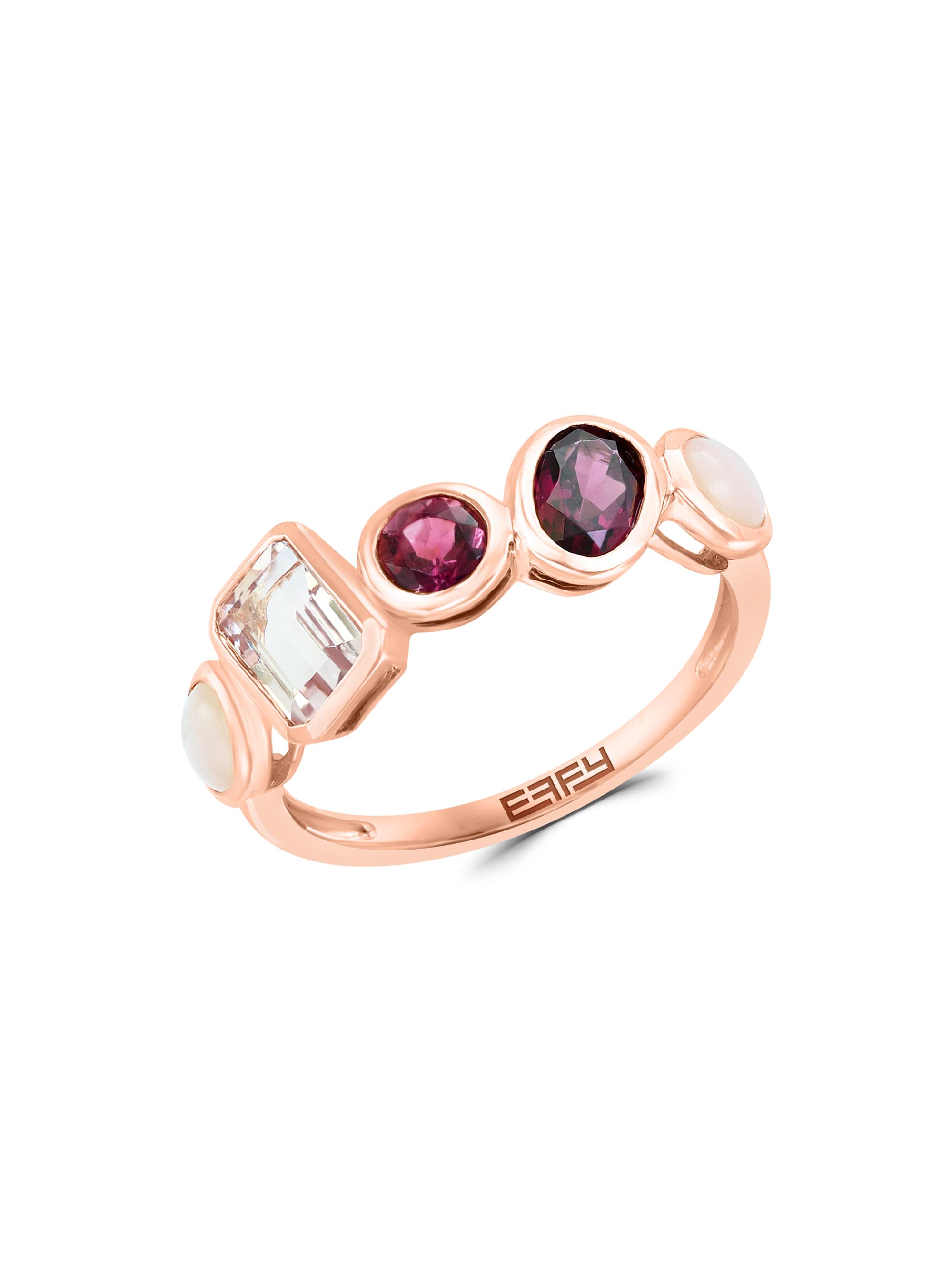 Click here for Effy Womens 14K Rose Gold & Bezel Multi Stone Ring... prices