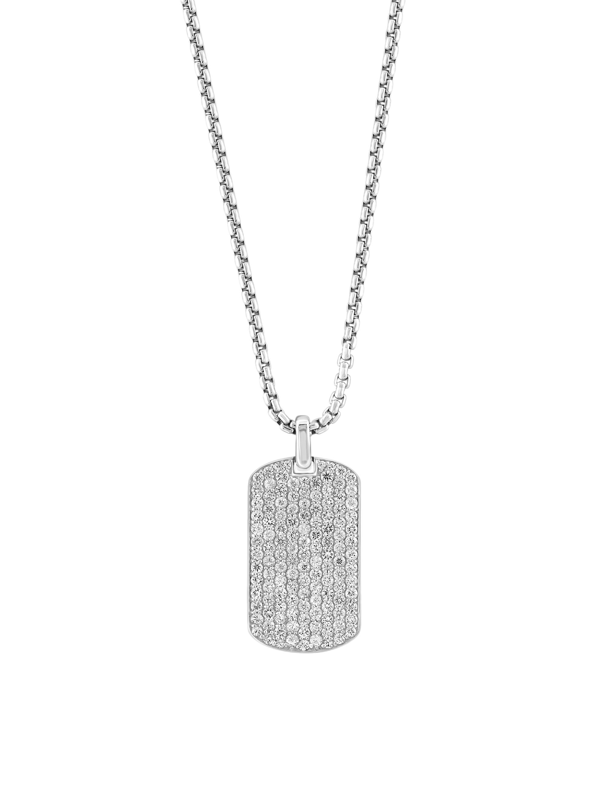 Click here for Effy Mens Sterling Silver & White Sapphire Pendant... prices