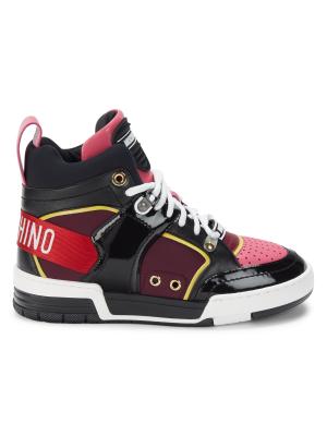 Moschino High Top Leather Sneakers on SALE | Saks OFF 5TH