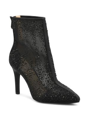 Adrienne Vittadini Noon Embellished Semi Sheer Booties on SALE | Saks ...