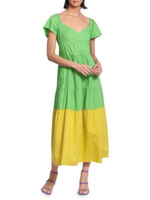 Donna Morgan Two Tone Tiered Maxi Dress on SALE | Saks OFF 5TH