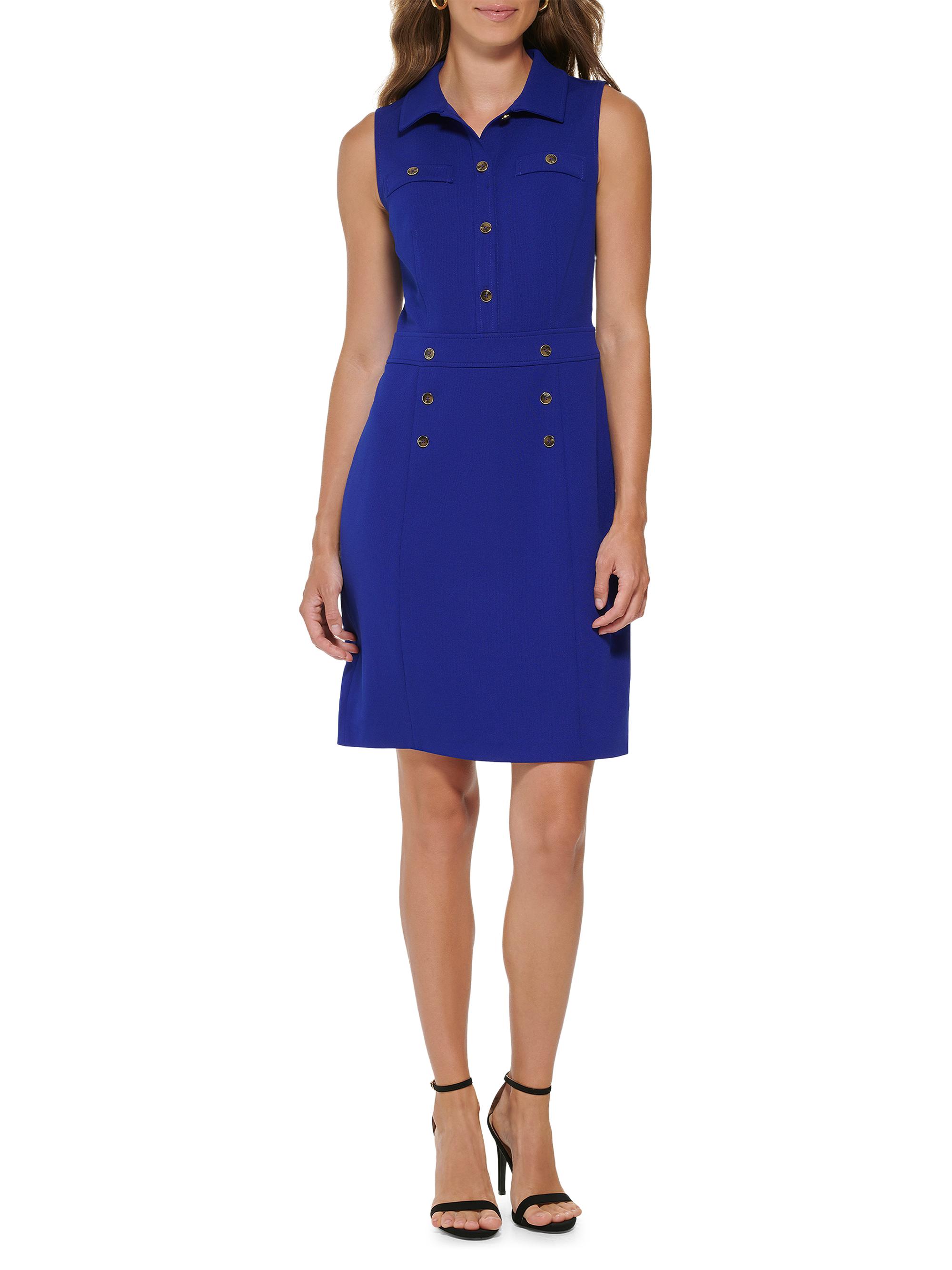 Click here for Dkny Womens Midi Sheath Dress - Berry Blue - Size... prices