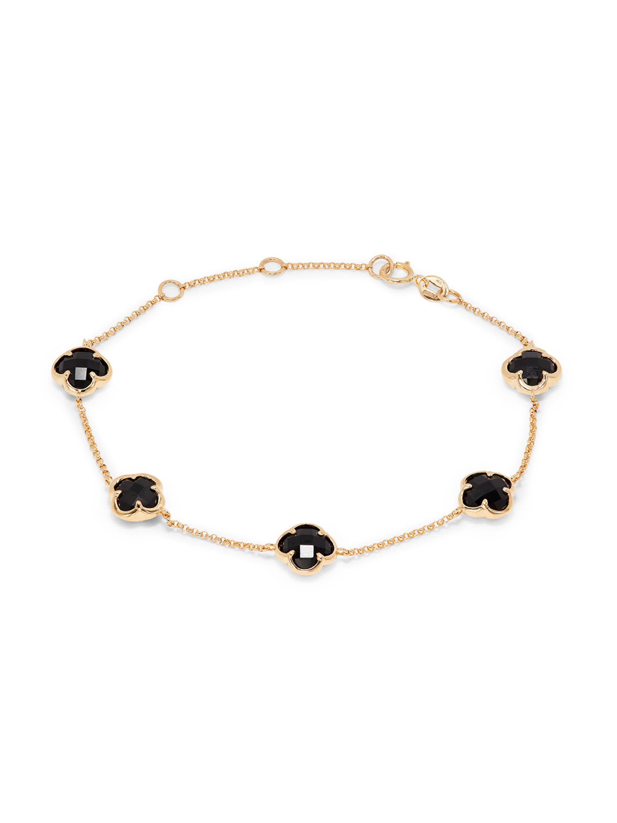 Click here for Effy Onyx Clover Station Chain Link Bracelet in 14... prices
