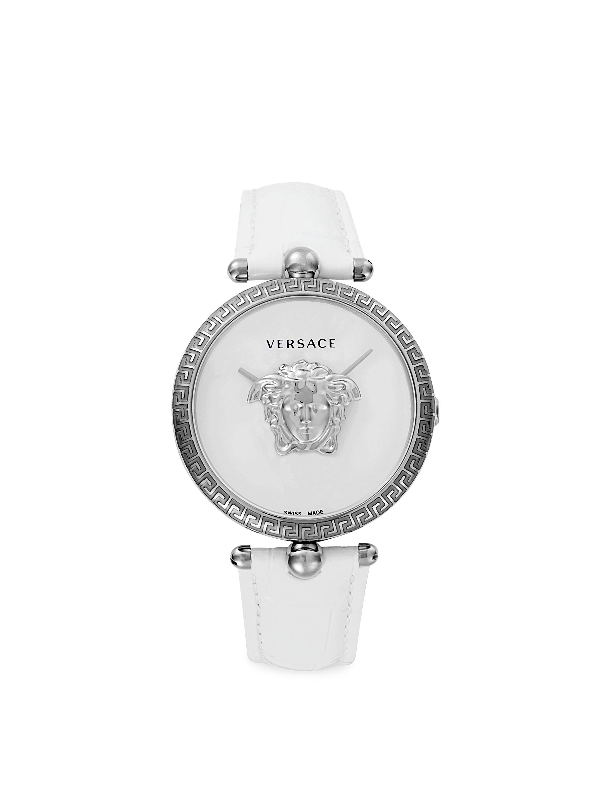 Click here for Versace Womens 39MM Stainless Steel & Croc Embosse... prices