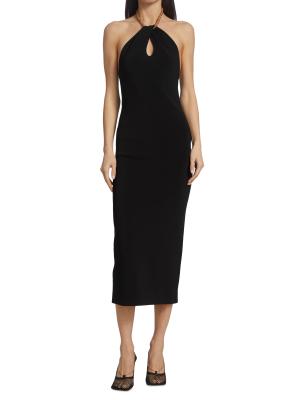 Galvan Cleopatra Chain Halter Midi Dress on SALE | Saks OFF 5TH