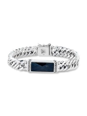 Eli Pebble Sterling Silver & Onyx Link Bracelet on SALE | Saks OFF 5TH