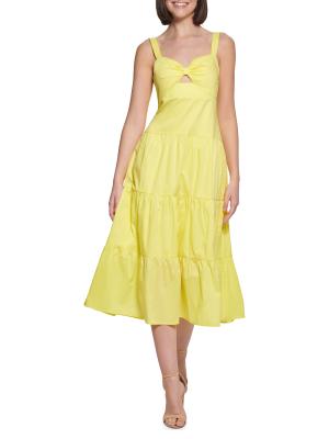 Guess Cut Out Tiered Midi Dress on SALE | Saks OFF 5TH
