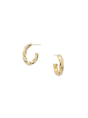 Saks Fifth Avenue 14K Yellow Gold Twist Half Hoop Earrings on SALE ...