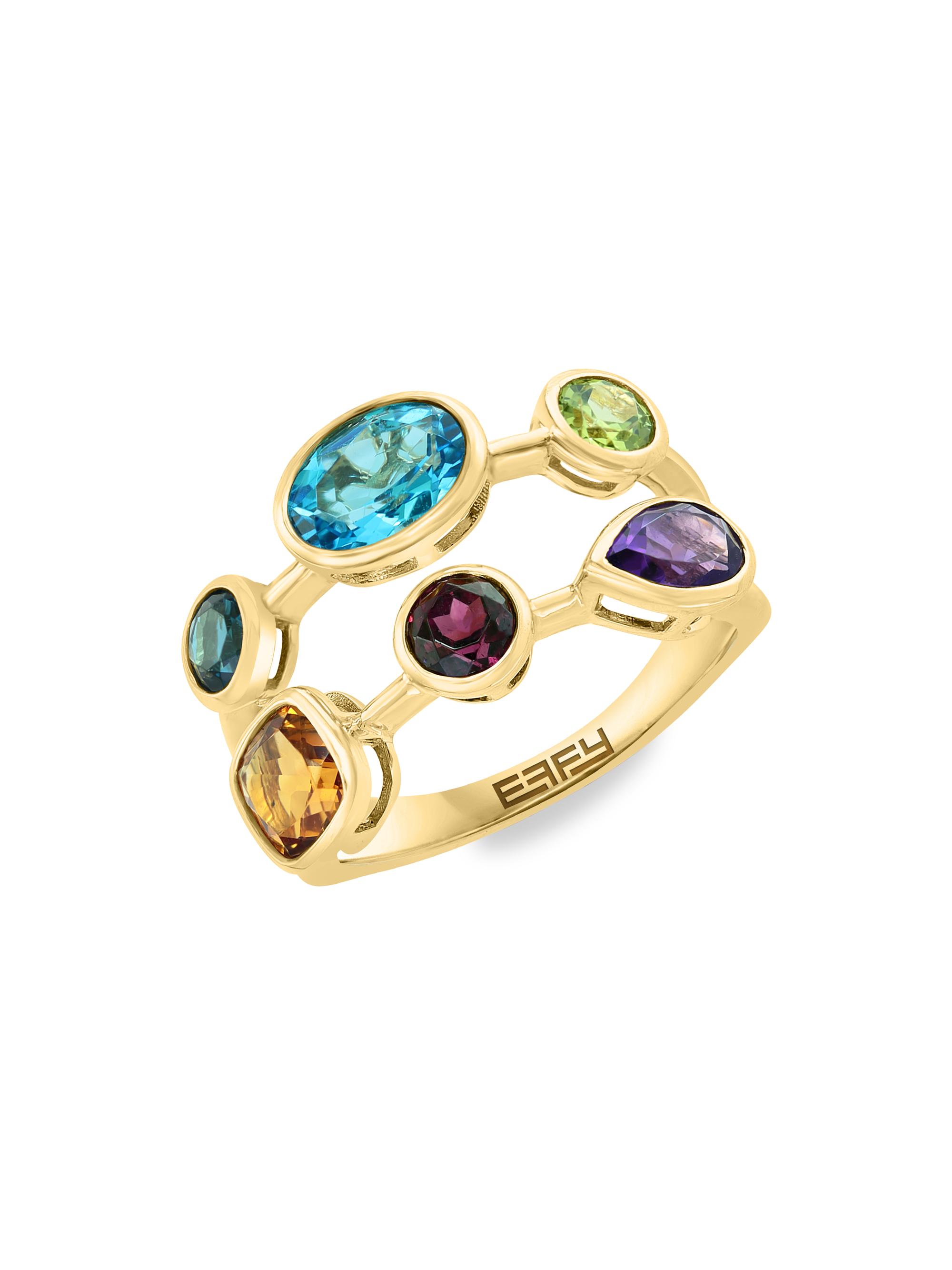 Click here for Effy Womens 14K Yellow Gold Multi Stone Ring - Siz... prices