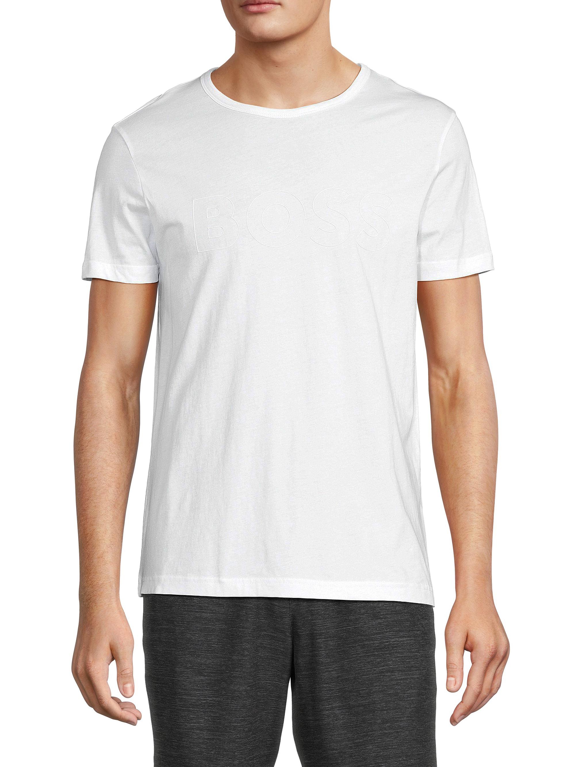 Click here for Boss Mens Teebo Solid Tee - White - Size L prices