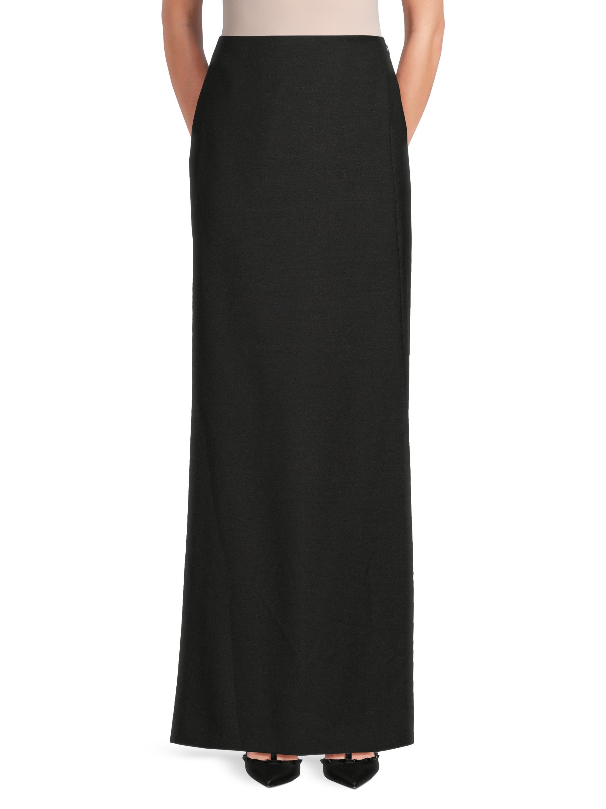 Click here for Valentino Womens Wool Blend Maxi Skirt - Nero - Si... prices
