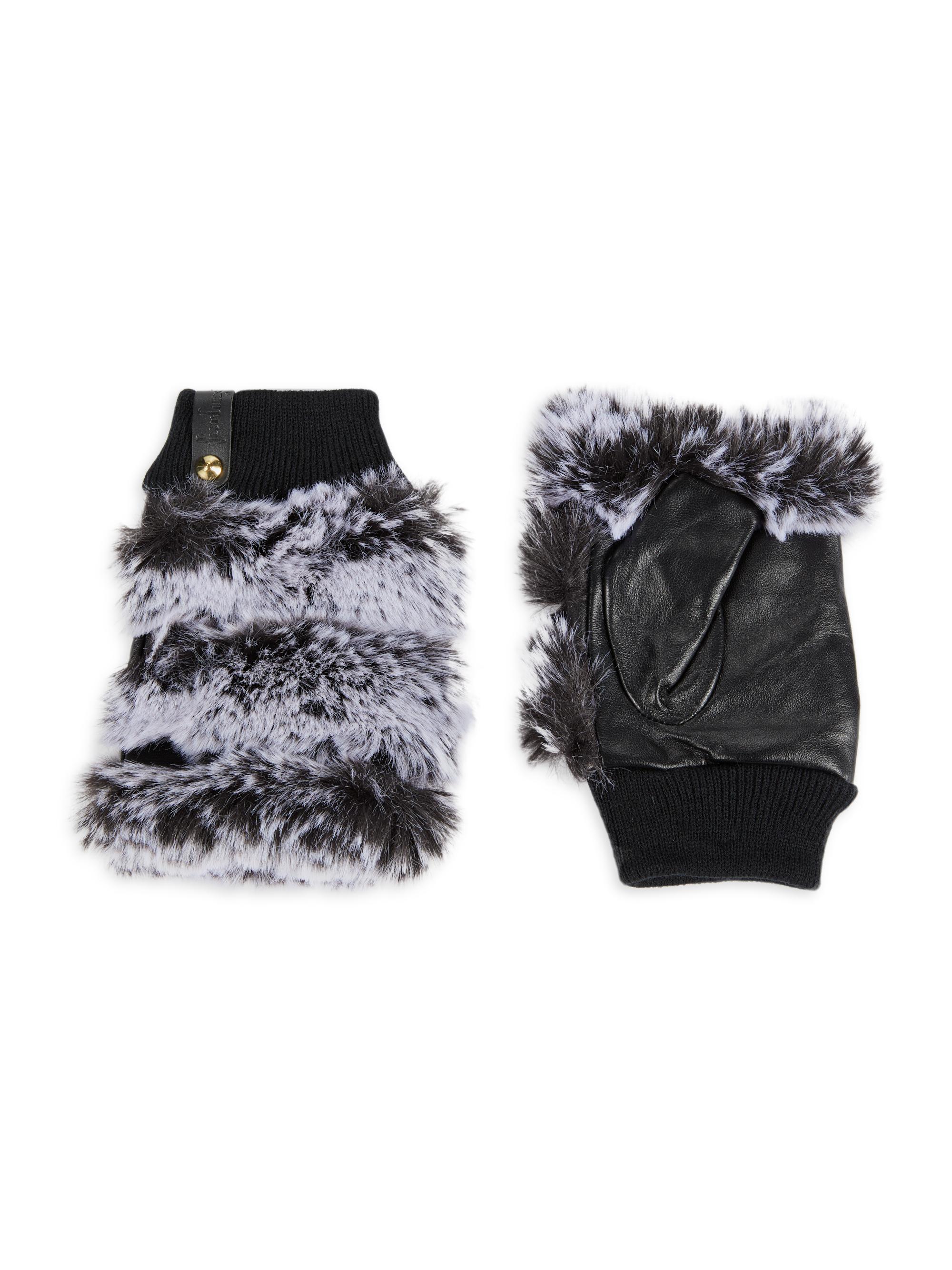 Click here for Furlux Womens Faux Fur Fingerless Leather Gloves -... prices