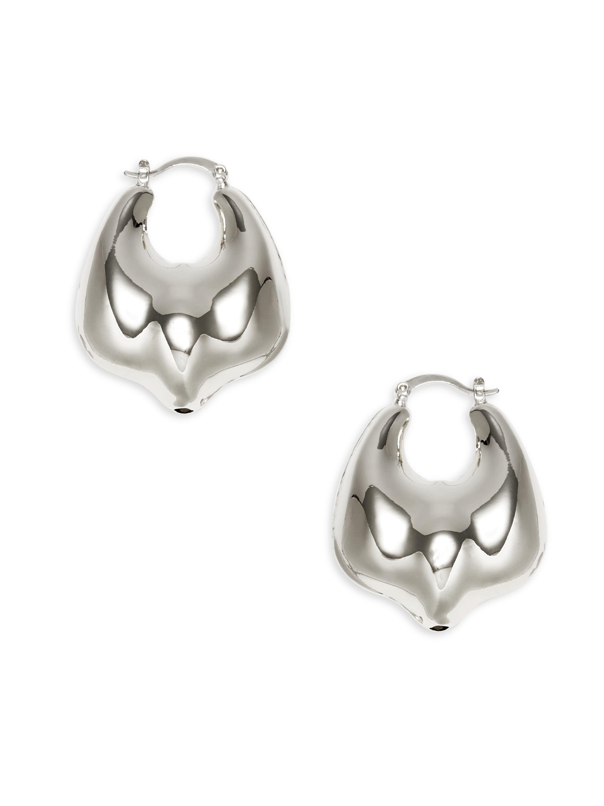 Click here for Sterling Forever Womens Moxie Rhodium Plated Hoops prices