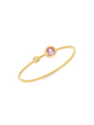 Nephora Nephora 14K Yellow Gold & 0.06 TCW Bezel Diamond & Sapphire ...