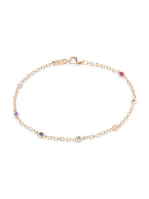 Nephora 14K Yellow Gold & Bezel Rainbow Sapphire Station Bracelet on ...