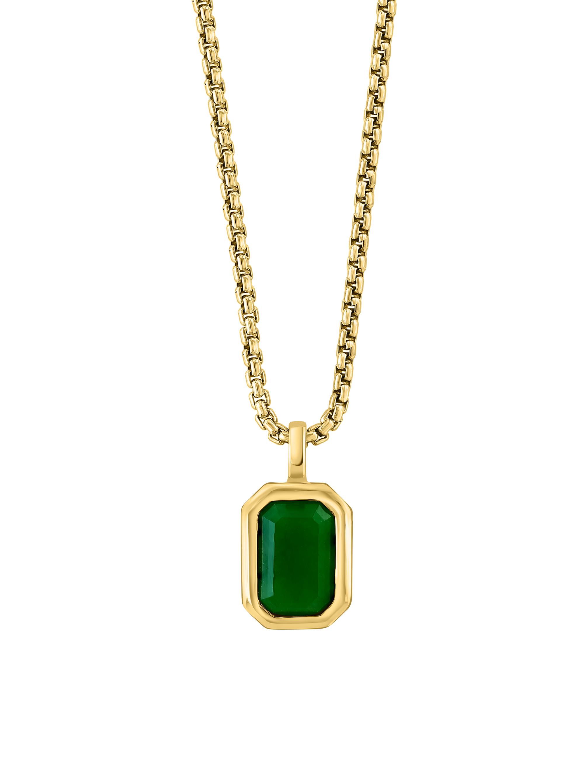 Click here for Effy Mens 14K Goldplated Sterling Silver & Jade Sq... prices
