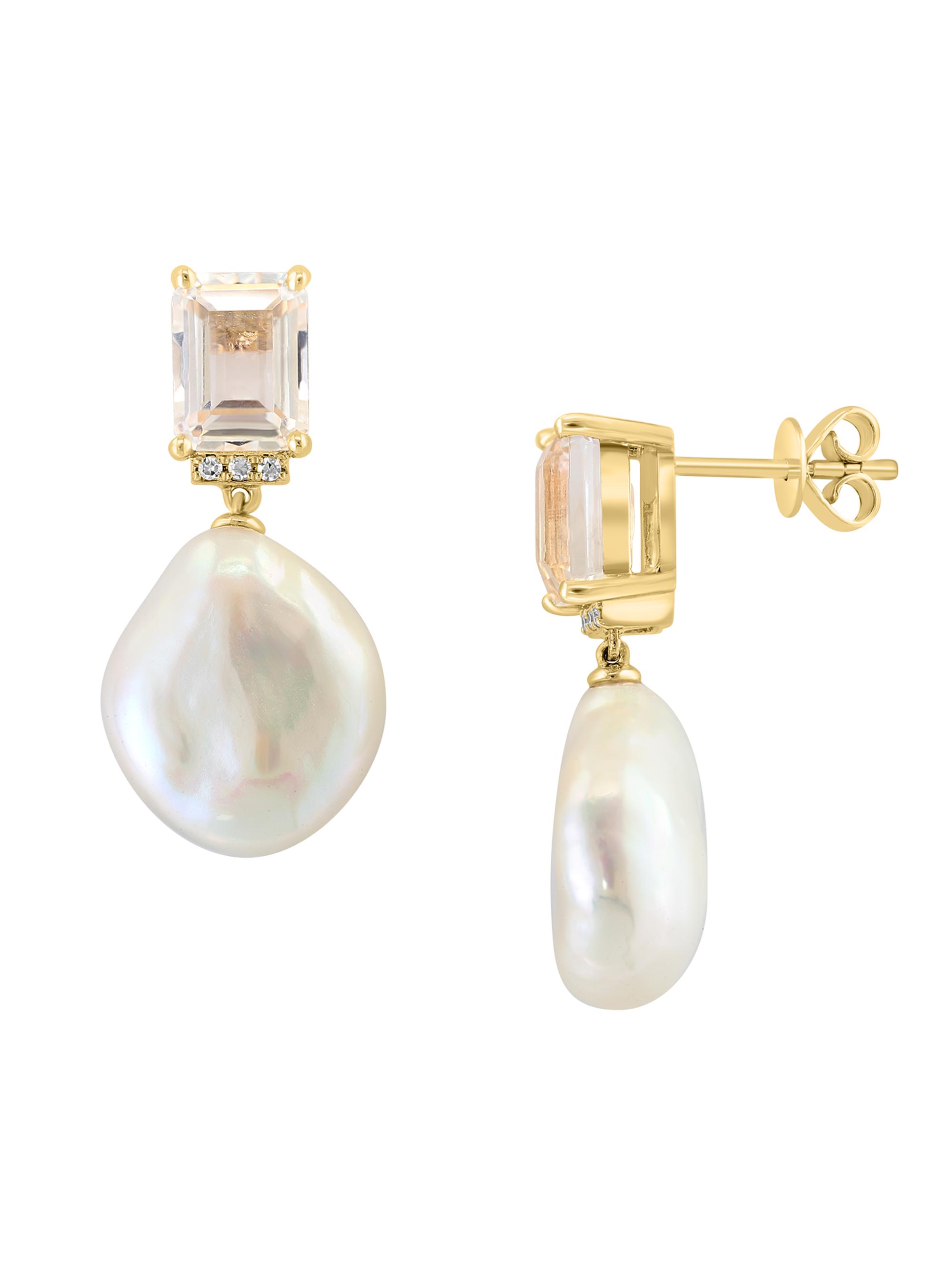 Click here for Effy Womens 14K Yellow Gold & Multi Stone Drop Ear... prices