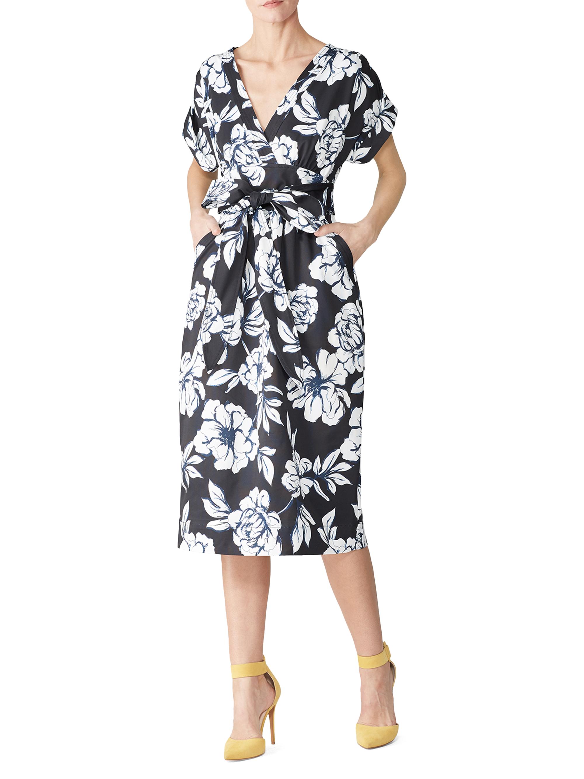 Click here for Marissa Webb Womens Luciano Floral Tie Waist Midi... prices