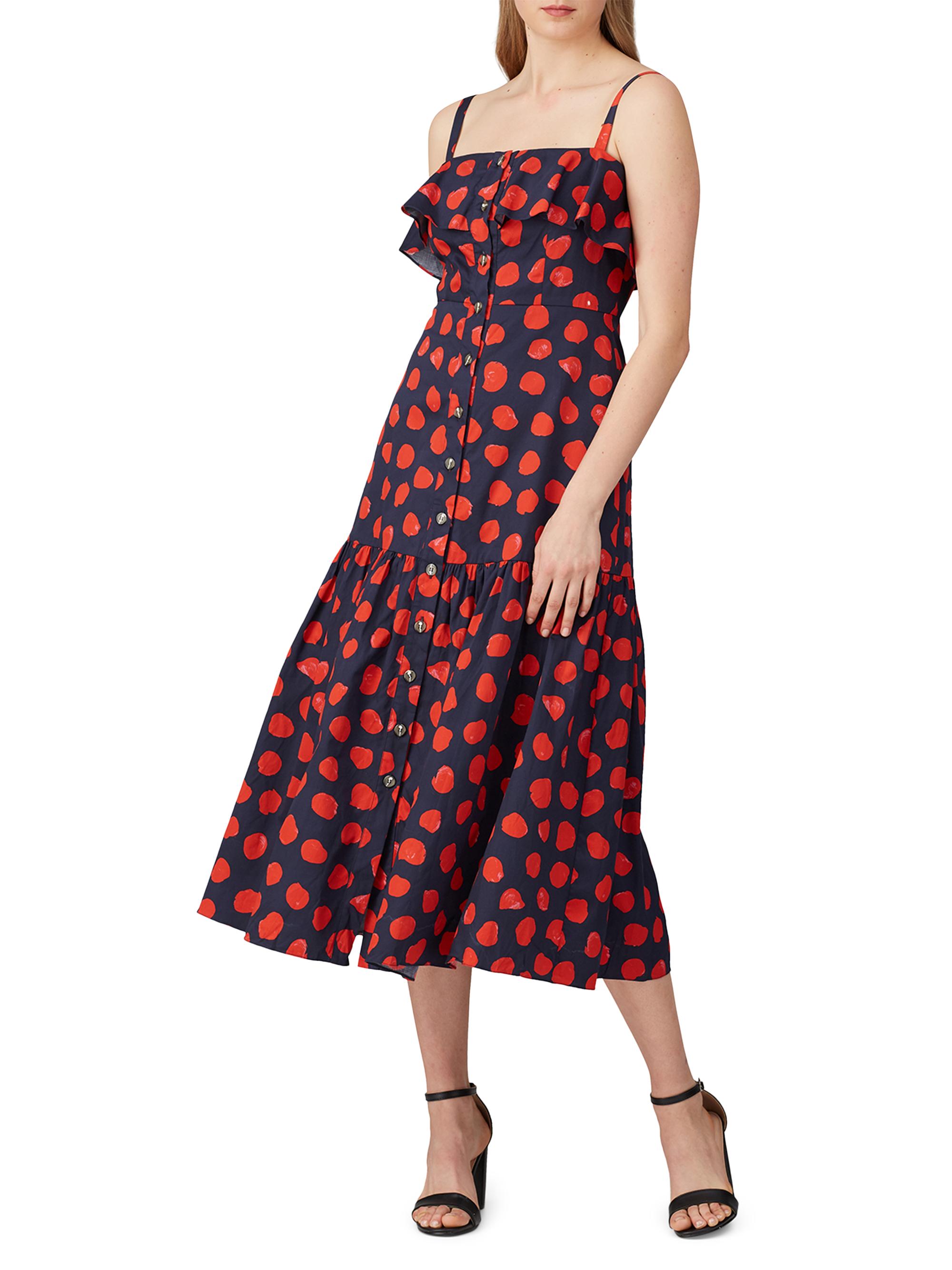 Click here for Borgo de Nor Womens Geometric Print Ruffle Midi Dr... prices