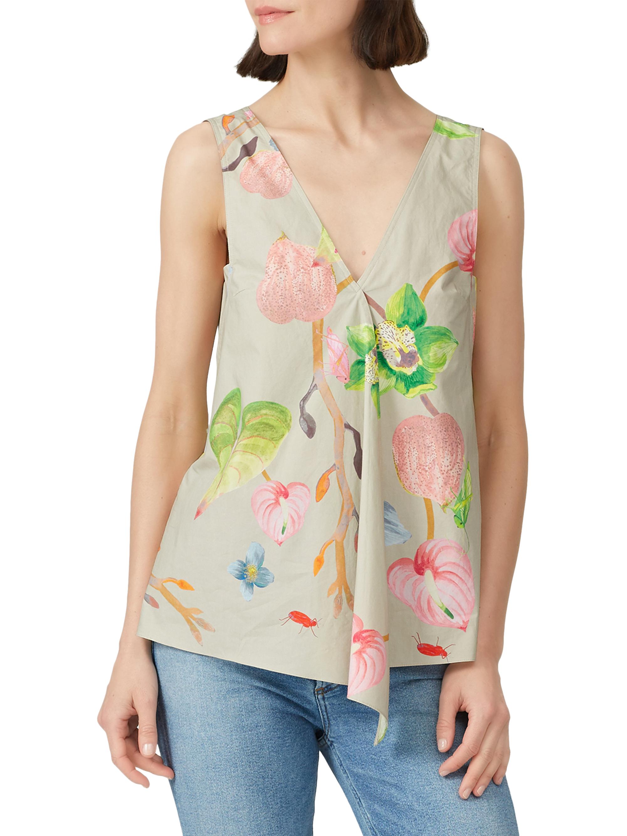 Click here for Tibi Womens Floral Poplin Top - Off White - Size 6 prices