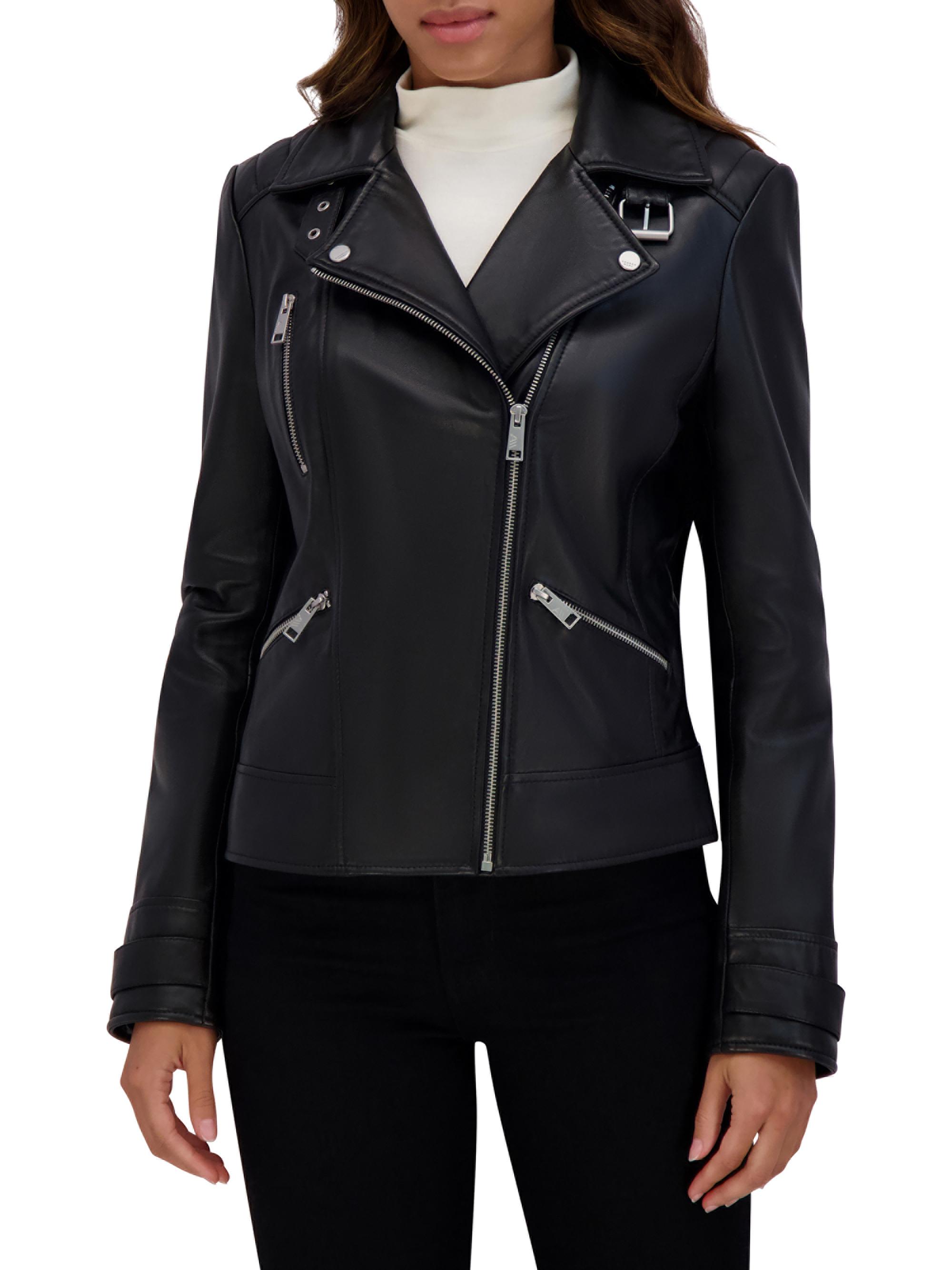 Click here for Andrew Marc Womens Salla Lamb Leather Moto Jacket... prices