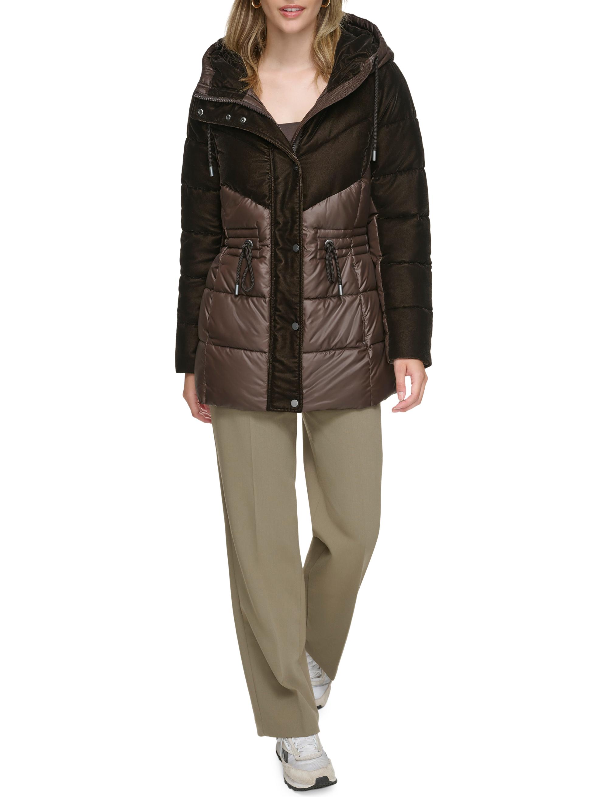 Click here for Womens Varna Velvet Mixed Quilted Puffer Jacket Wi... prices