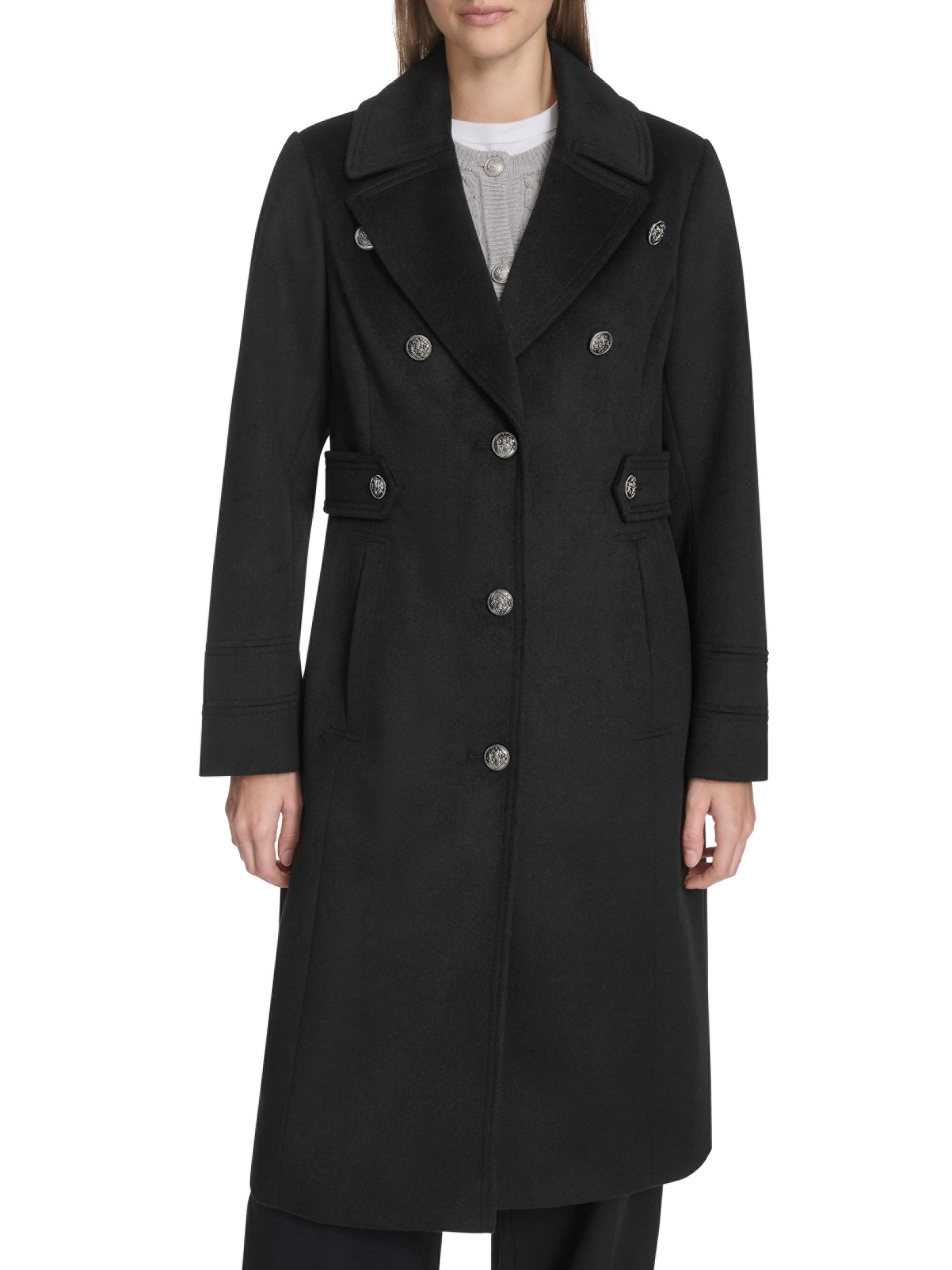Click here for Kenneth Cole Womens Military Wool Blend Overcoat -... prices