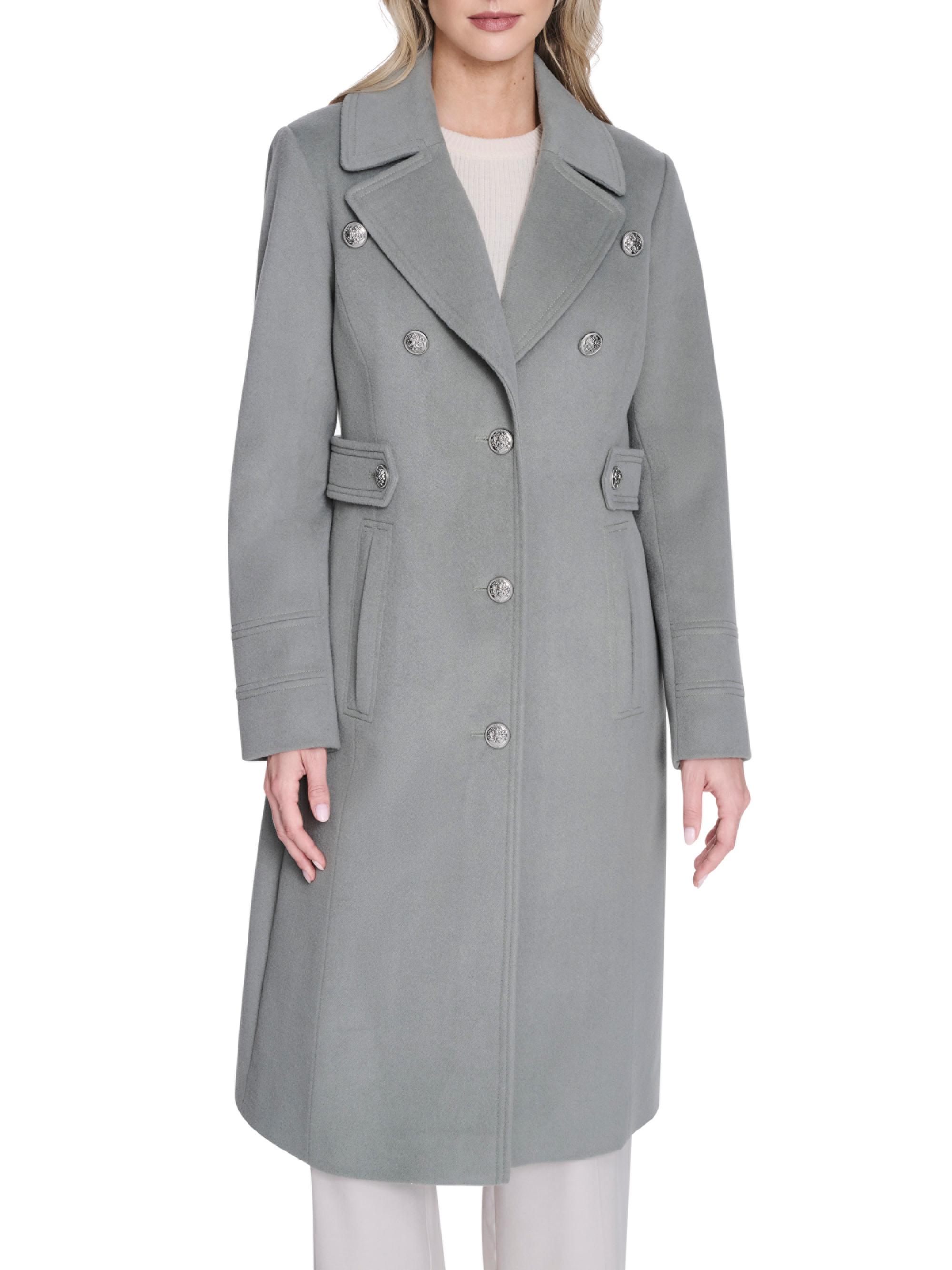 Click here for Kenneth Cole Womens Military Wool Blend Overcoat -... prices