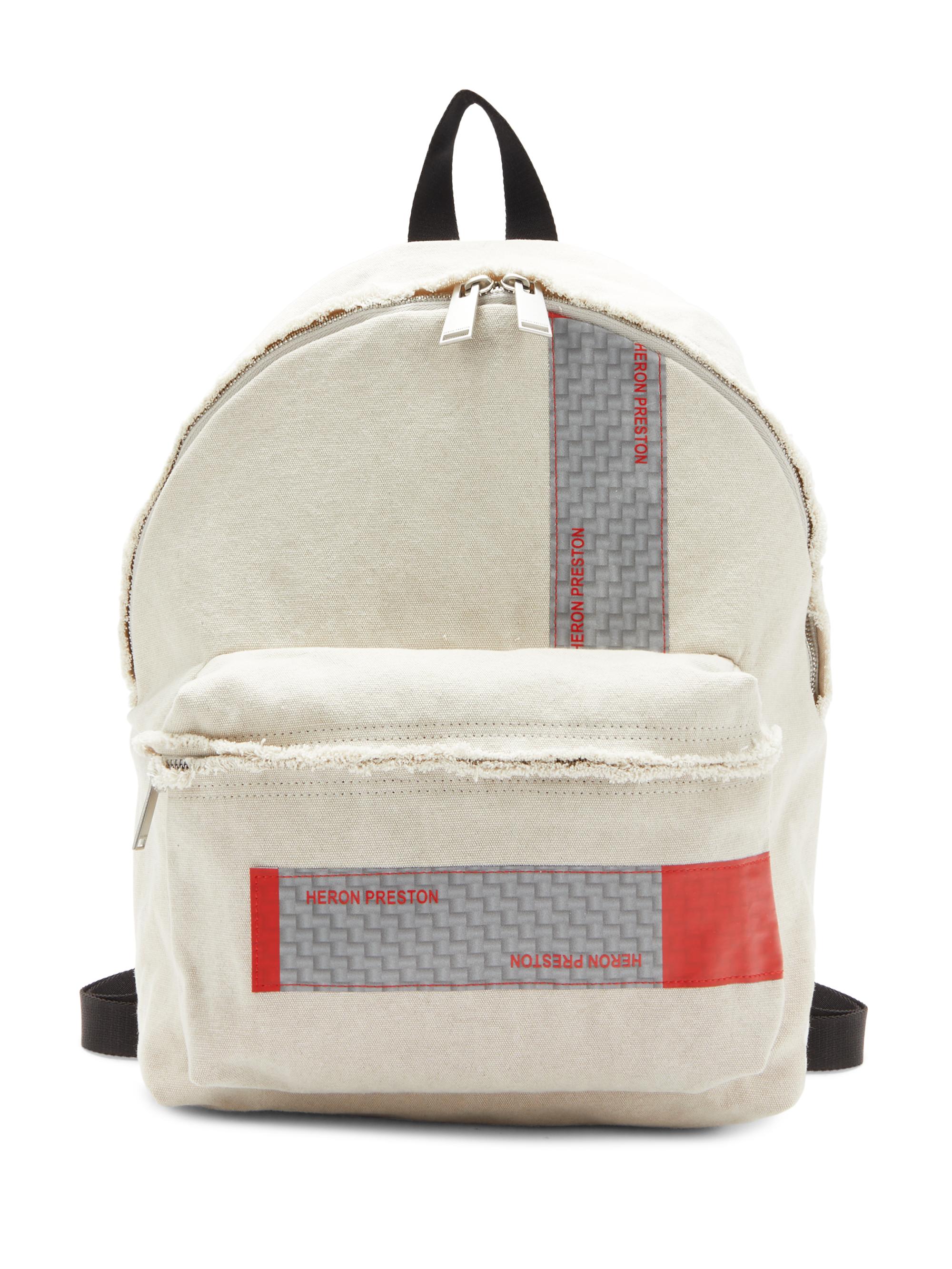 Click here for Heron Preston Mens Logo Tape Backpack - Silver prices