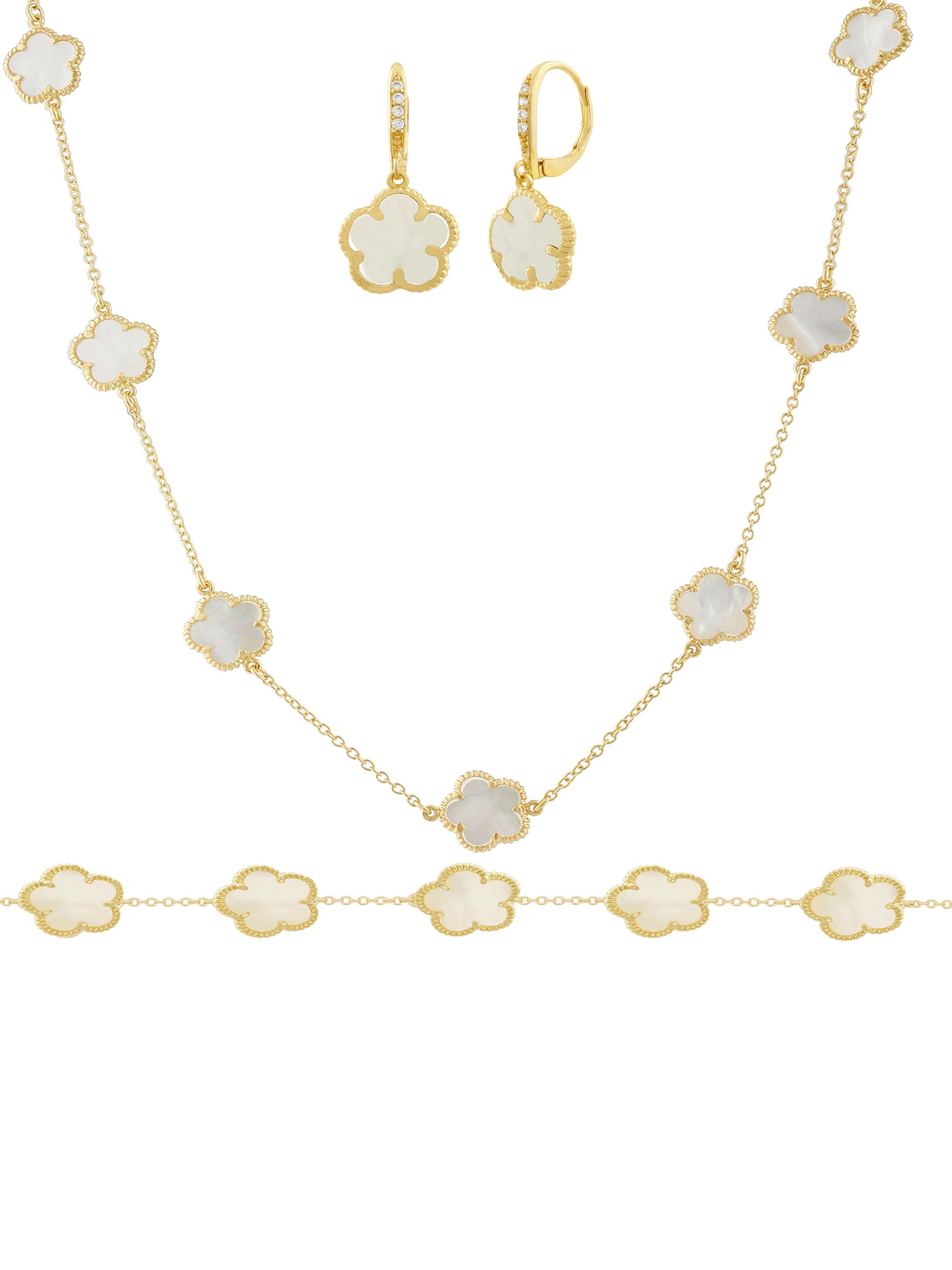 Click here for Jankuo Womens 3-Piece 14K Goldplated & Mother Of P... prices