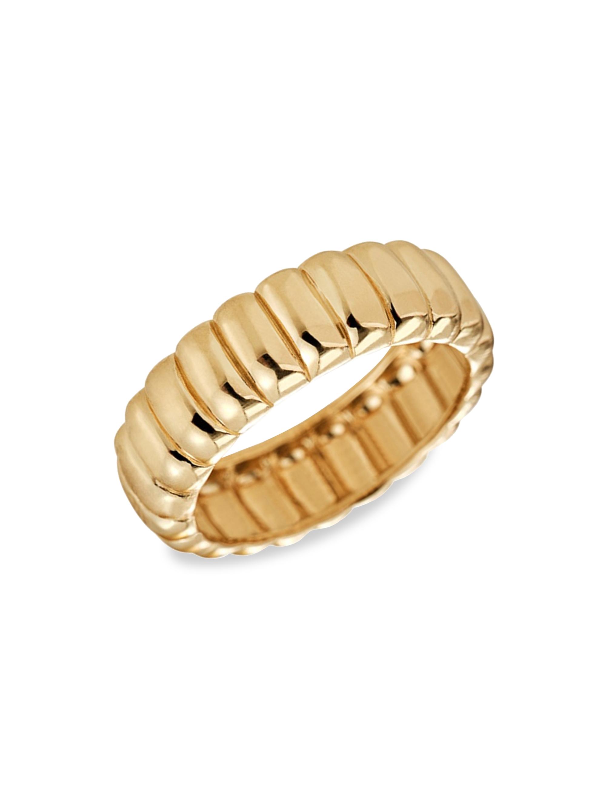 Click here for Luv AJ Womens 14K Goldplated Chunky Line Ring - Si... prices