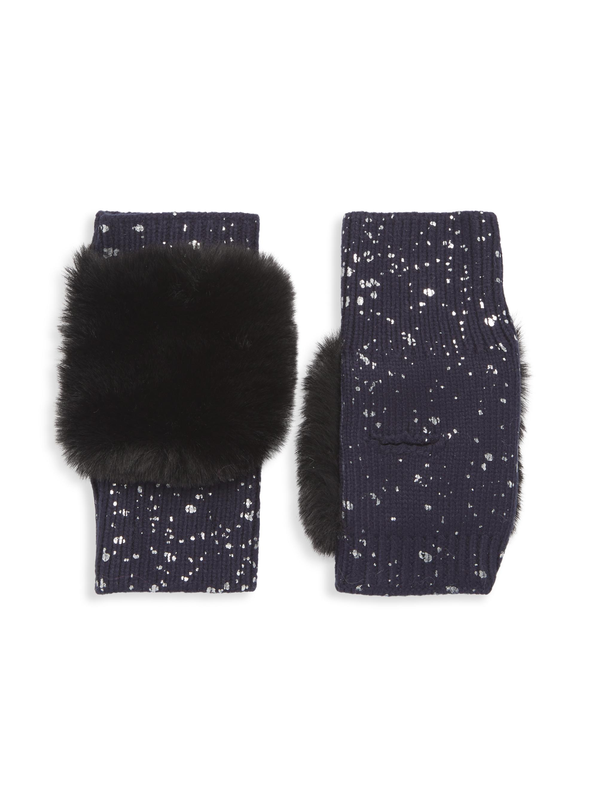 Click here for Jocelyn Womens Splatter Knit Mittens - Navy prices