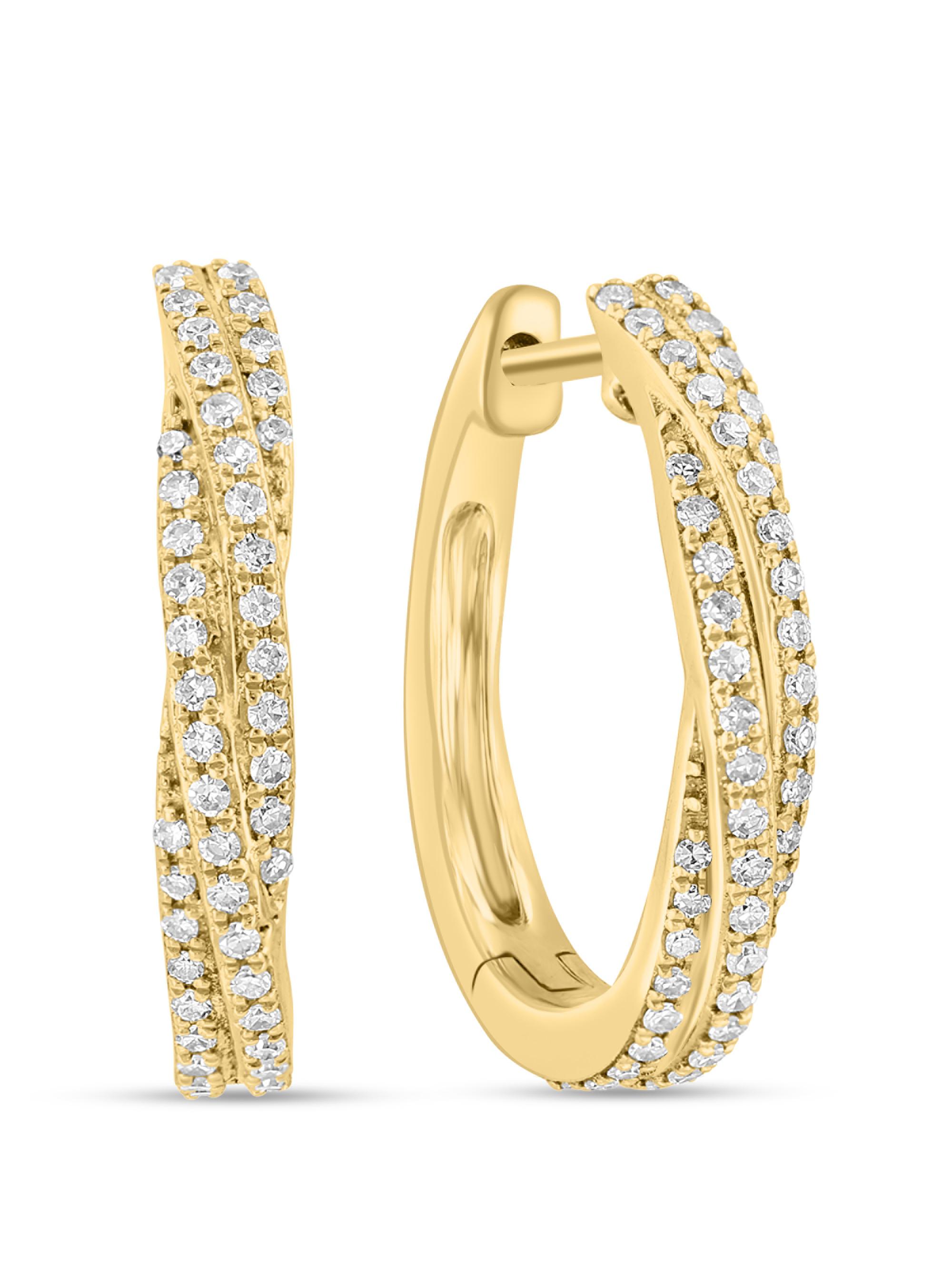 Click here for Effy Womens 14K Yellow Gold & 0.34 TCW Diamond Twi... prices