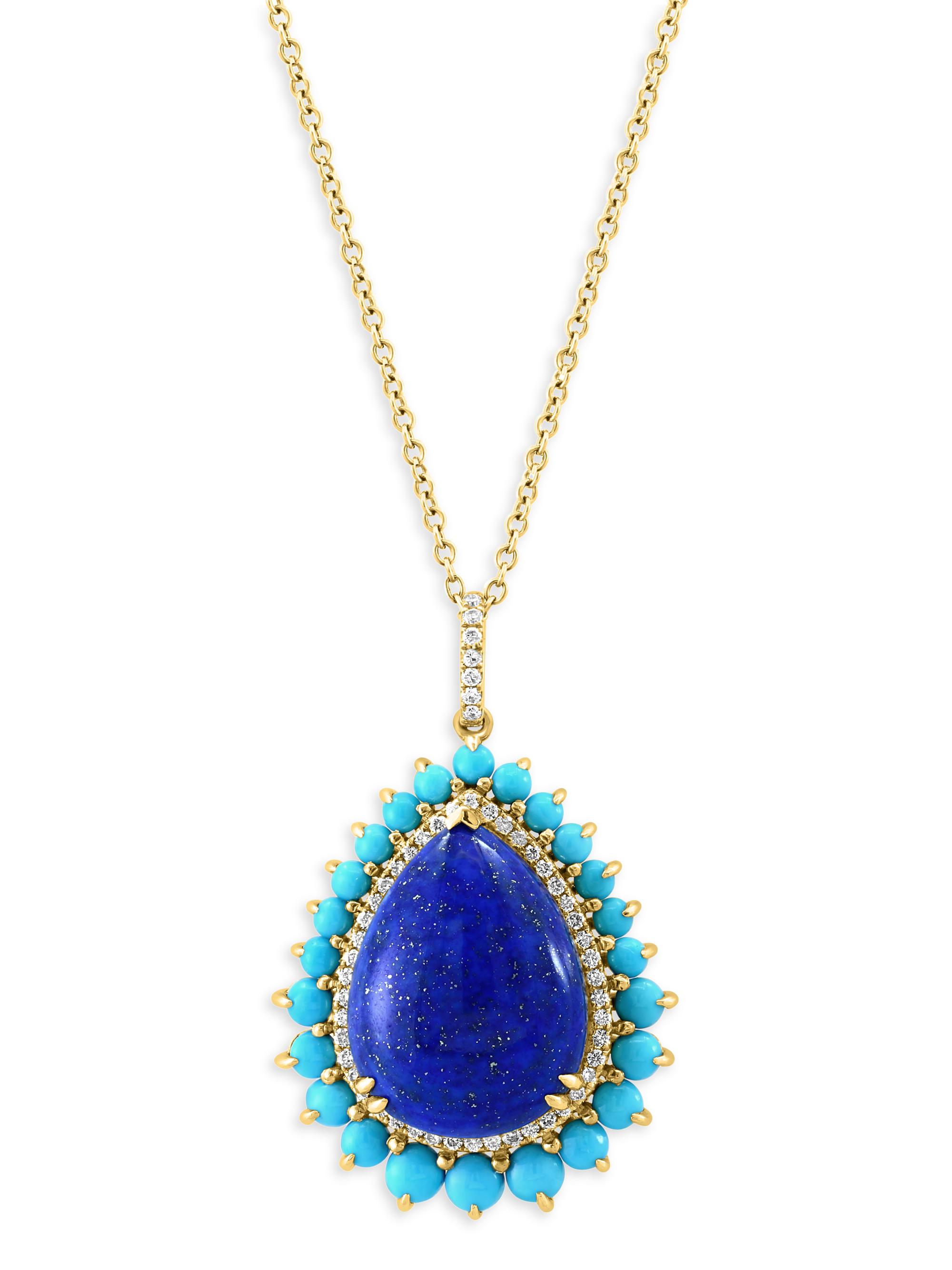 Click here for Effy Lapis Lazuli  Turquoise  & Diamond (1/5 ct. t... prices
