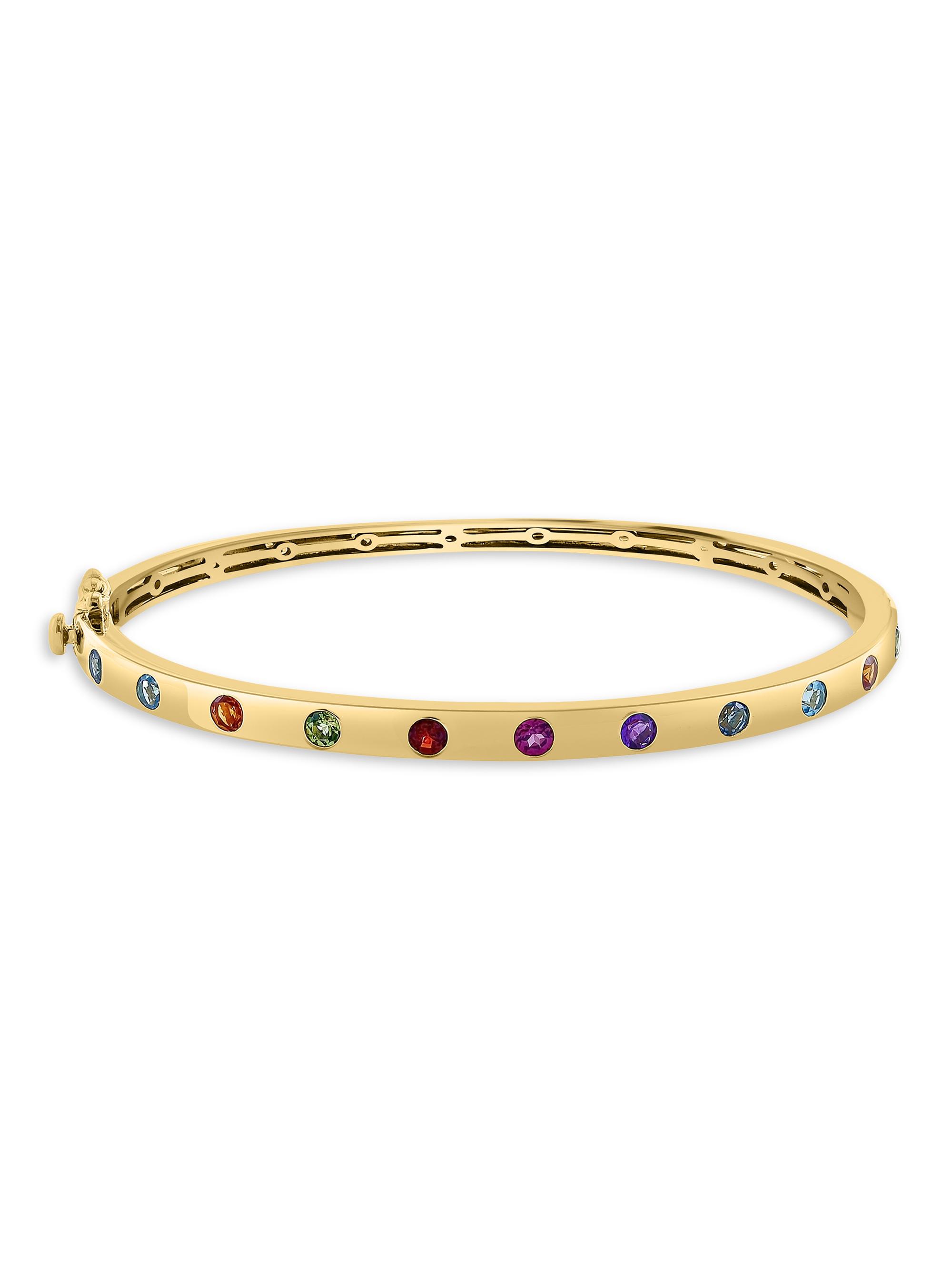 Click here for Effy Womens 14K Yellow Gold & Multi Stone Bangle B... prices