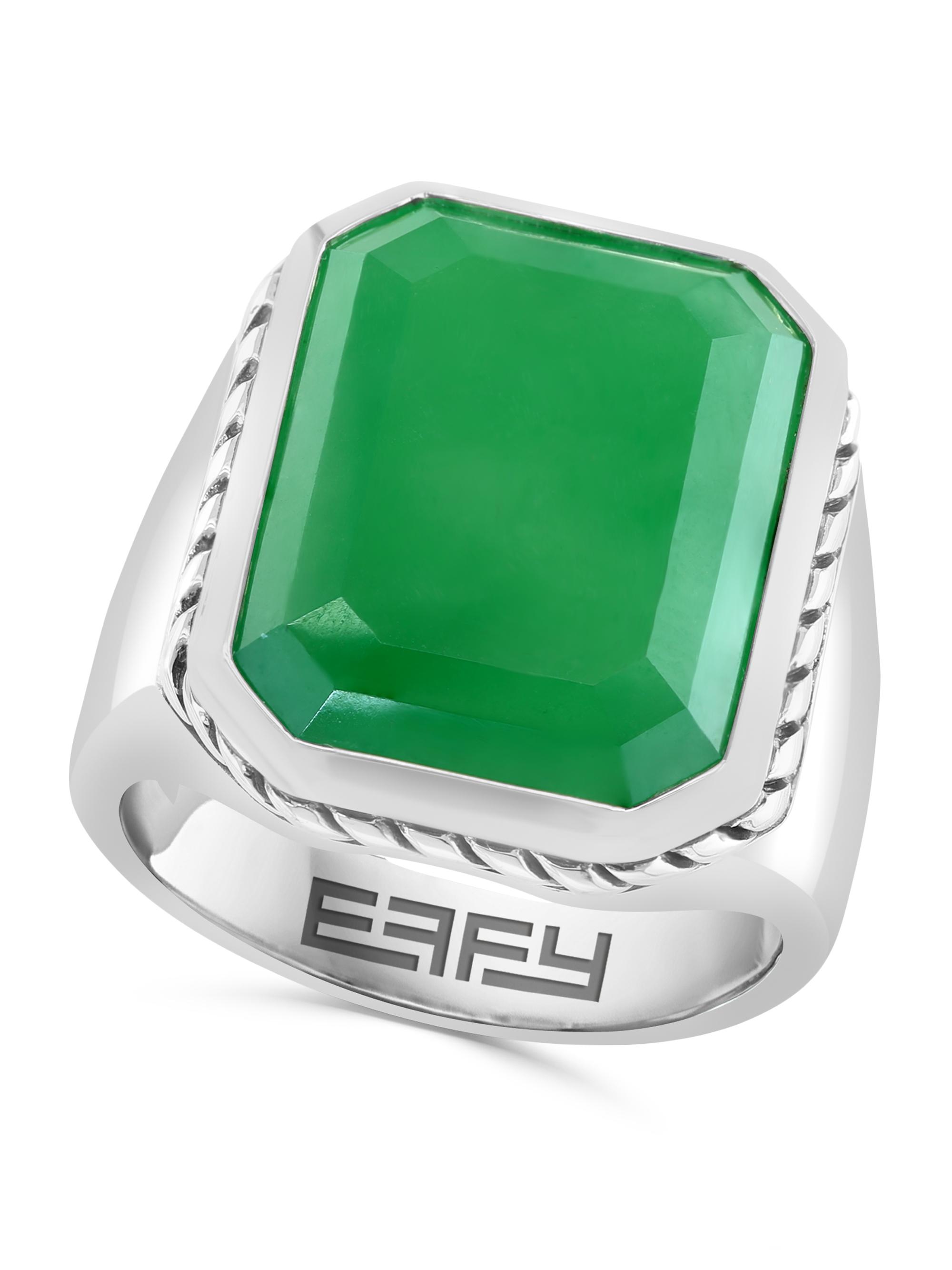 Click here for Effy Mens Sterling Silver & Jade Ring - Size 10 prices