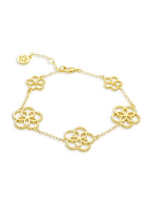 JanKuo Flower 14K Goldplated Cutout Bracelet on SALE | Saks OFF 5TH
